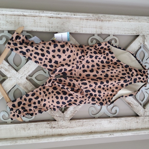 Marina West | Swim | Leopard Print One Piece Swimsuit In Creamy Beige ...